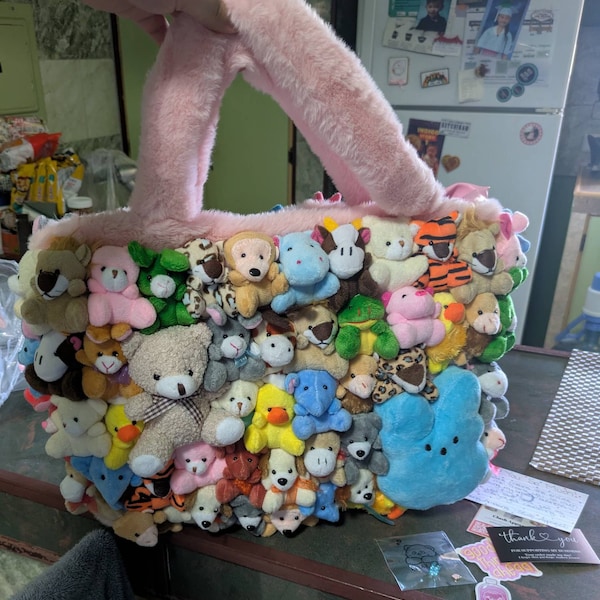 Oversized Plushie Shoulder Bag: Kawaii Stuffed Animal Purse for Kpop ...