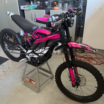 Surron Light Bee X Graphics Kit FOX RACE LINE Black Blue Decals ...