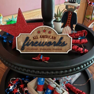 All American Fireworks Sign, Fourth of July, Patriotic, Fireworks ...