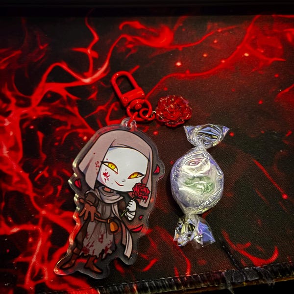 Dark Souls 3 Gwyndolin Clear or Glitter Epoxy Acrylic Keychain double ...