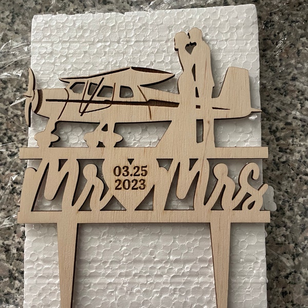 Airplane Wedding Cake Topper, Custom Aviation Travel Theme, 0452 - Etsy