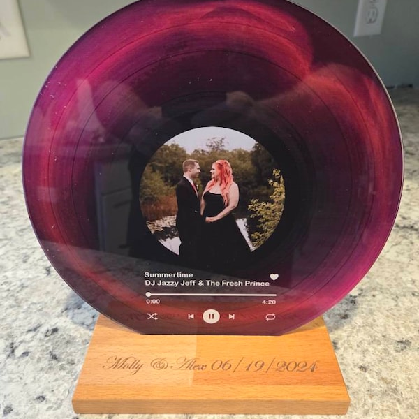 Personalized Vinyl Record With Photo Acrylic Song Plaque Anniversary ...