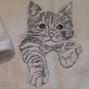 Cute Tabby Cat on a Light Background Machine Embroidery Design Cute ...