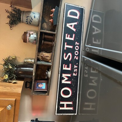 Custom Family Homestead Est. Date Sign Rustic Hand Made Vintage Wooden ...