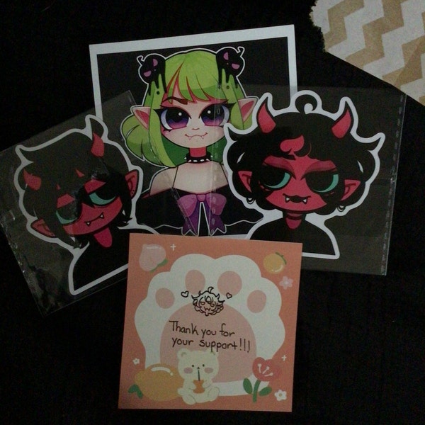 Demon Boy & Girl Stickers - Etsy
