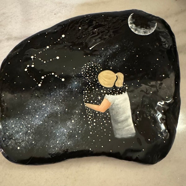 Personalized Star Memorial Custom Painted Stone OR Canvas - Etsy