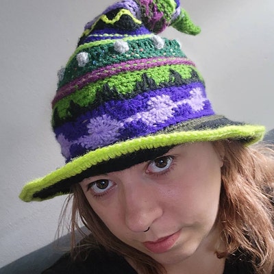 Pattern: Spellworker Witch's Hat / Crochet Pointed Witch Hat - Etsy