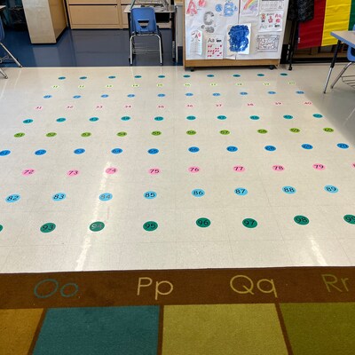 Teacher's Helper Set of 27 Floor Decals. Spots: line Leader, door ...