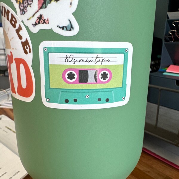 Cassette Tape 80s Mix Tape Sticker, 80s Music Cassette Tape Sticker ...