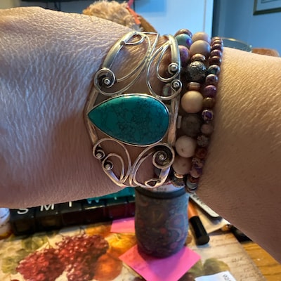 Turquoise Bangle, Handmade Bangle, 925 Silver Bangle, Natural Turquoise ...