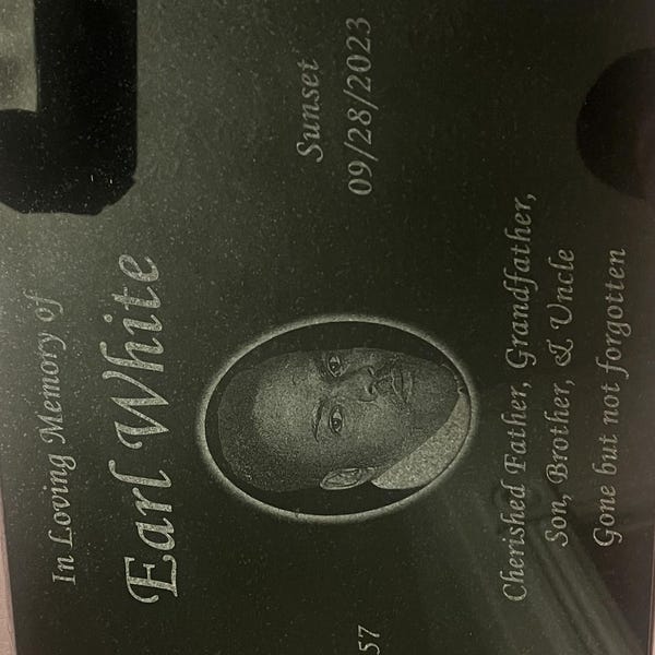 Personalized 8"x12"x1" Granite Memorial Headstone, Memorial Marker ...