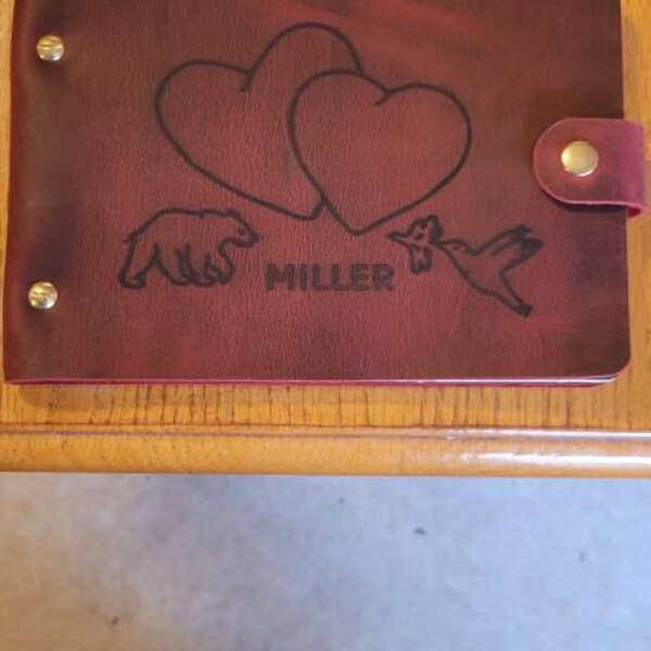 Custom Memory Book in Wooden With Floral Pattern, Wedding Guest Book ...