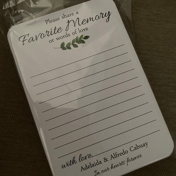Handmade Memorial Share a Memory Cards - Memorial Cards - Share Words ...