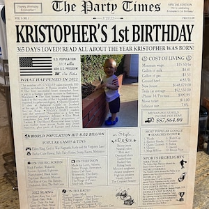 63rd Birthday Newspaper Poster Sign Personalized Birthday - Etsy