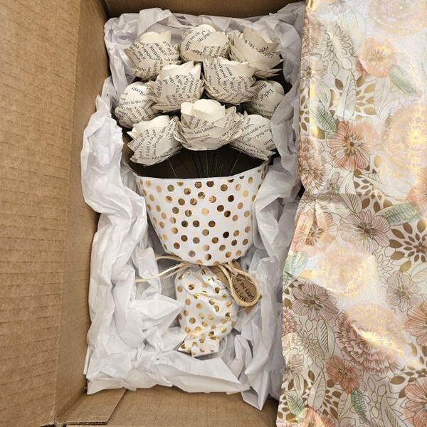 Custom Song Lyrics Paper Flowers, Wedding Vows, Paper Anniversary ...