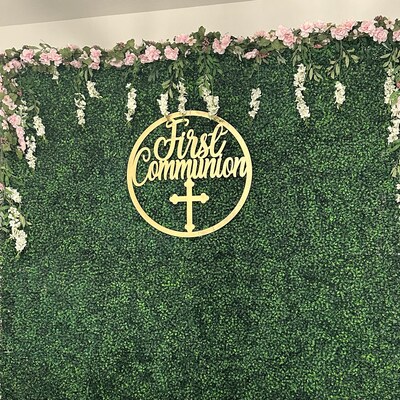 Mi Primera Comunion First Communion Mi Bautizo Wood Signs Backdrop ...