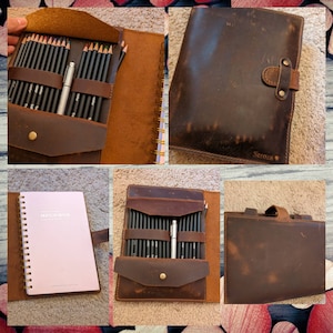 Handmade Leather Sketchbook Cover, Traveler's Leather Artist Sketch Pad ...