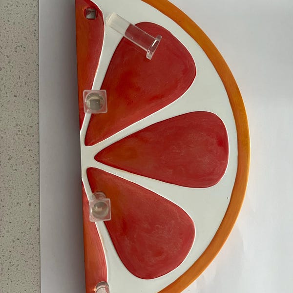 Hand Painted Ceramic Blood Orange Slice Key Holder, Unique Wall Storage ...