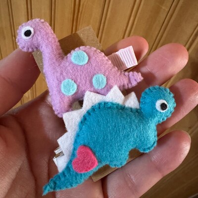 Dinosaur Hair Clips, Dino Birthday, Toddler Felt Hair Clips ...
