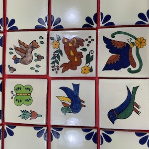 17-saltillo & Talavera Mexican Clay Tiles Glazed Hand Made - Etsy