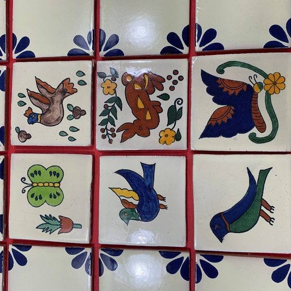 20-animal Series 4x4 Talavera Decorative Handmade/painted Mexican Clay ...