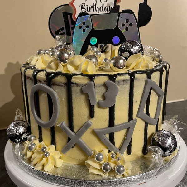 Gaming PS5 Themed Cake Topper Set Controller, Headset, Logo - All ...
