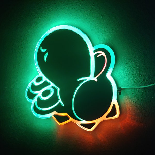 Yoshi Sign , Neon Like , Yoshi Light Art , Wall Decor, Yoshi Colored ...