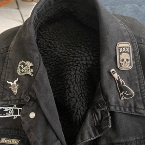 Embroidered Gold Lightning Skull Patch | Etsy