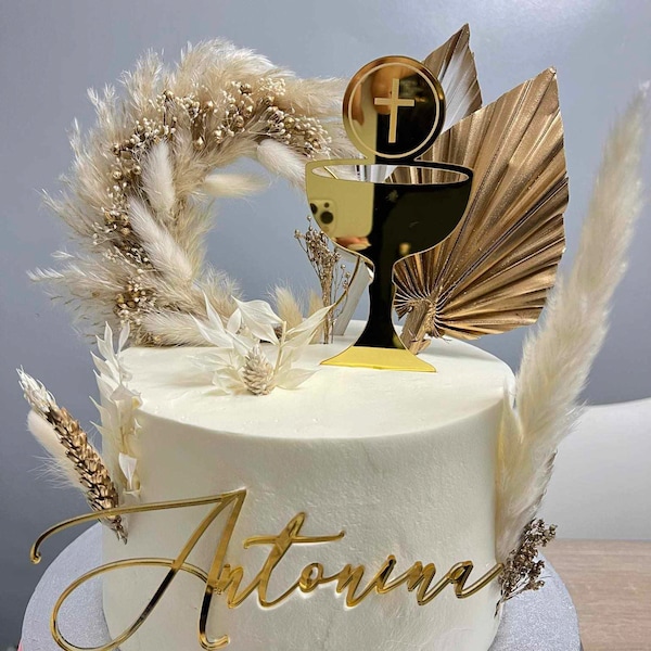 Personalized Chalice Cup Cake Topper Custom Name Cake Charm Laser Cut ...