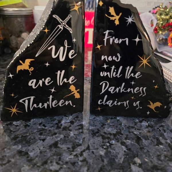 Pre- Order - Obsidian Bookends - Book Quote Bookends - Throne of Glass ...