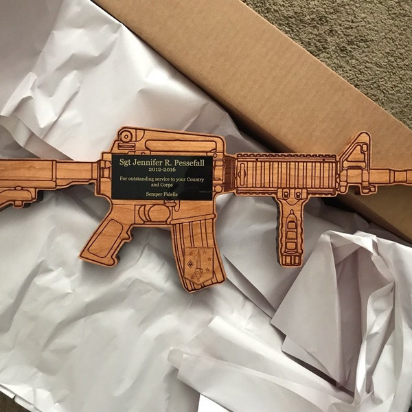 Rifle Plaque M4 With Personalized Plate - Military Plaques ...