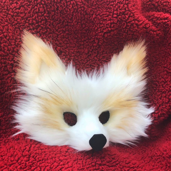 White Wolf Faux Fur Mask, Handmade - Etsy