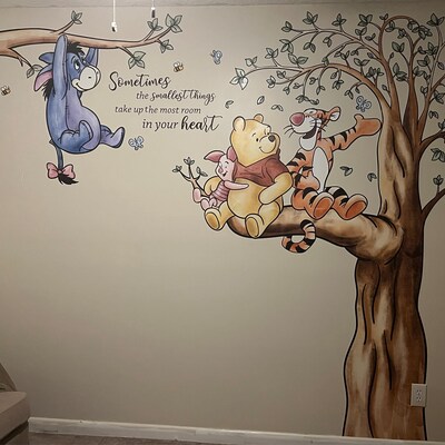 Winnie the Pooh and Friends on Tree With Quote Nursery Wall Decal ...