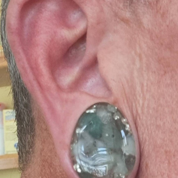 Teardrop Jade Plugs Drop Shaped Nephritis Gemstone Plug Double Flare ...