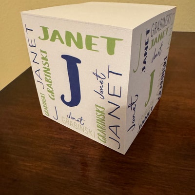 Notable Name Personalized Paper Note Cube, Gifts for Her, Monogram ...