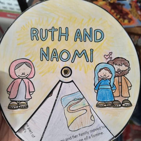 Ruth and Boaz, Ruth and Naomi, Printable Bible Coloring Wheel, Sunday ...