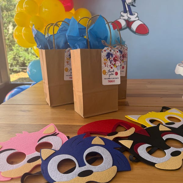 Personalized Sonic Felt Masks! Sonic Party Favors! Sonic Birthday Party ...