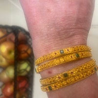 Buy 4 Indian Bangles Set 22k Gold Plated 4 Bangles Set Online in India - Etsy
