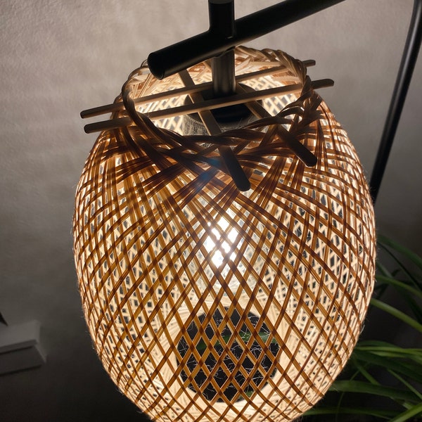 Minimalist Bamboo Lampshade, Extra Small Bamboo Lampshade Pendant Light ...