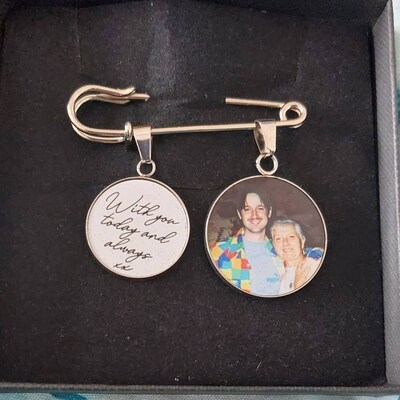 Groom Photo Buttonhole Charm With Poem Charm Personalised - Etsy UK