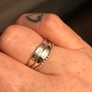 14k Gold Custom Name Ringpersonalized Ringstacking - Etsy