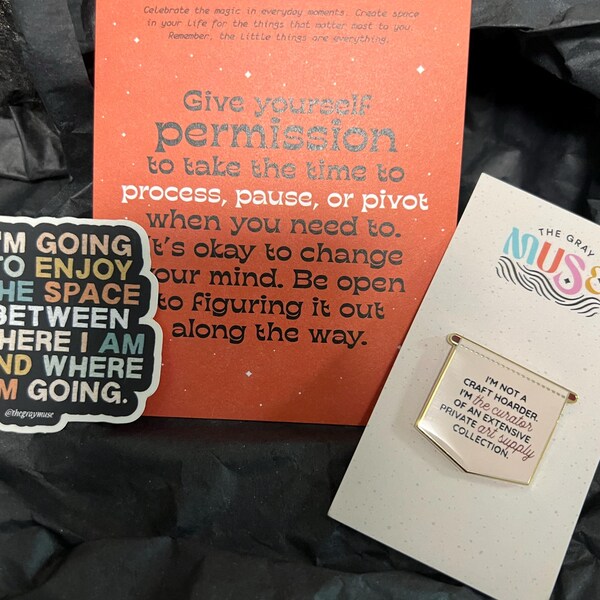 Curator Banner Enamel Pin, Crafter Jewelry Accessory, Creative Craft ...