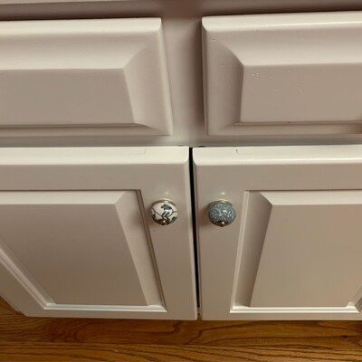 Grey & White Small Size Ceramic Knobs Kitchen Cabinet Drawer Knobs Cupboard Knobs Hardware Knobs ...