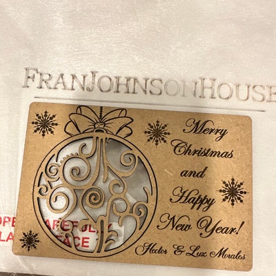 Christmas Greeting Cards Personalized Wooden Gifts Engraved - Etsy