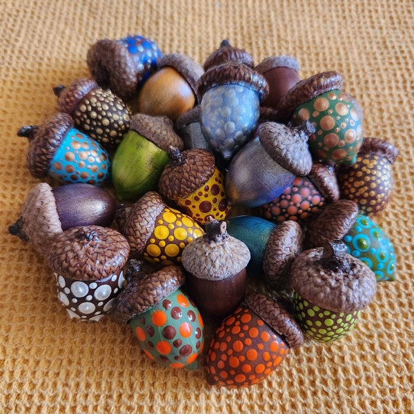 LARGE Acorns Natural Real Acorns Rustic Decor Thanksgiving Decorations ...