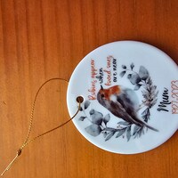 In Memory Christmas Robin Ceramic Keepsake, Personalised Christmas ...