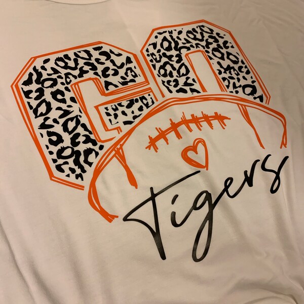 Go Tigers Football SVG PNG, Leopard Tigers Mascot SVG, School Spirit Cheer Design, Tigers Pride ...