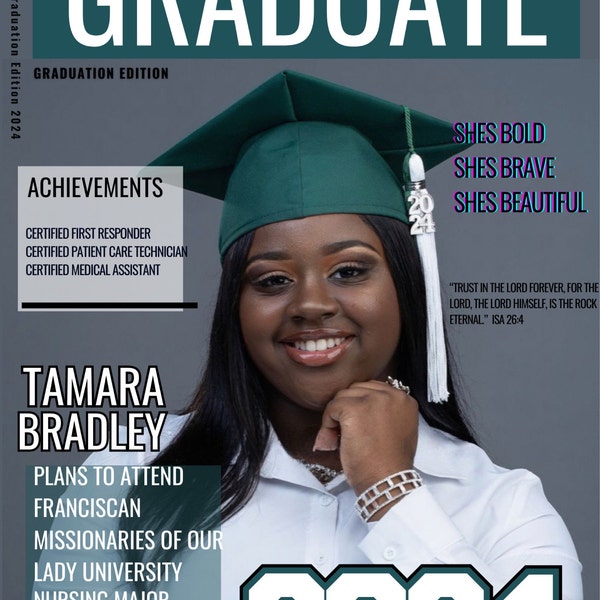 Graduation Magazine Cover Template, Editable Canva Design,magazine ...