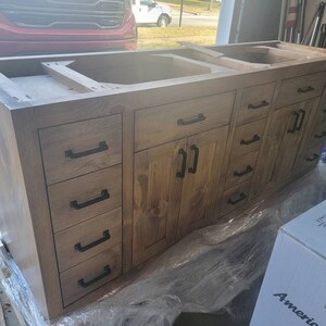 Custom Double Sink Bathroom Vanity Handmade, , Premium Hardware, Free ...