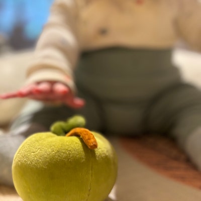 Apple Creative Toy Fruit Toy Organic Cotton Soft Toy Fruit Rattle ...